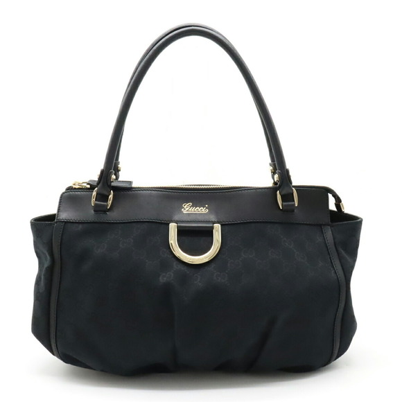 Gucci | Bags | Gucci Gg Canvas Abbey Line Tote Bag Shoulder Leather ...